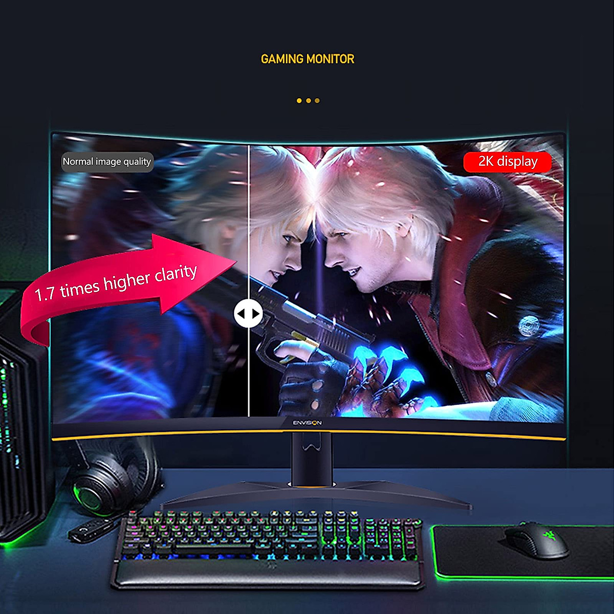 DAPAO 32 Inch UHD 2K Monitor - Ultra HD 2560x1440, 1ms - HDMI, DisplayPort