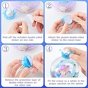 Snow Globe for Girls,100MM Mermaid Musical Snow Globes with Colorful Lights Automatic Snowflakes Christmas Birthday Gift for Age 5-12 Kids Granddaughter