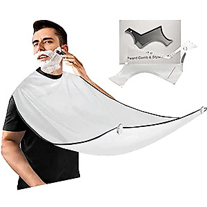 Fathers Day Dad Gifts for Men Beard Bib Apron Beard Shaper Styling Trimming Tool Kit Men's Non-Stick Hair Shaving Beard Hair Catcher Birthday Stocking Stuffers Gifts for Dad Husband Grandpa