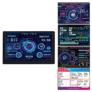 Computer Temp Monitor, 5in IPS USB Mini Screen Display Multi System Support PC Sensor Panel Dynamic Display Monitor PC CPU RAM HDD Data Monitor