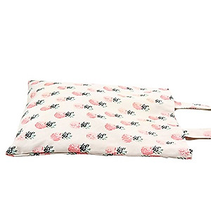 Caixia Women's Tropical Pineapple Patern Canvas Tote Shopping Bag Beige