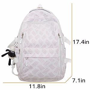 UNICOLD Kawaii Backpack With Cute Accessories Large Capacity Aesthetic Bag (Purple)