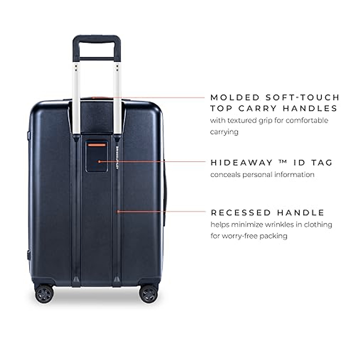 Briggs & Riley Sympatico Hardside Medium Spinner Luggage, Matte Navy, 27-Inch Checked