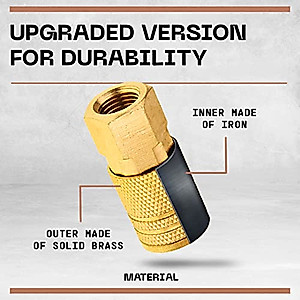 Silginnes Female Air couplers -1/4-Inch NPT Thread Quick Connect Air Coupler Plug Kit - 10-Pack, Air Tools Fittings Set, Air Compressor Accessories Fittings with Brass Finish