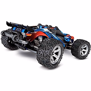 Traxxas 670764BLUE Rustler 4x4 Vxl: 1/10 Scale Stadi
