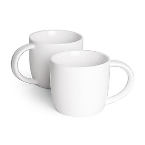 Tacuhy Ceramic Cappuccino Cups Set of 2, 8 oz Coffee Mugs, Coffee Cup for Cappuccino, Espresso, Latte (White)