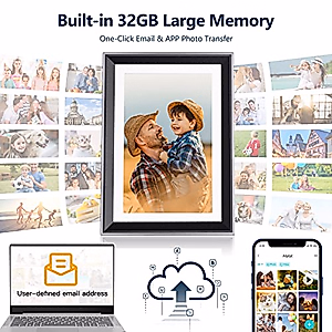 2023 Newest 10.1 Inch WiFi Digital Picture Frame 32GB Smart Photo Frame with Instant APP & Email Photo Transfer, Auto Rotation, Unlimited Cloud Data, Phone One-Button Control and Easy Set Up
