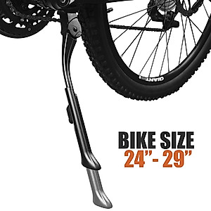 BV Adjustable Bicycle Bike Kickstand with Concealed Spring-Loaded Latch, for 24-29 Inch Bicycles