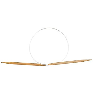 Clover 8 Takumi Circular 16" Size Bamboo Knitting Needle, Brown, Clear
