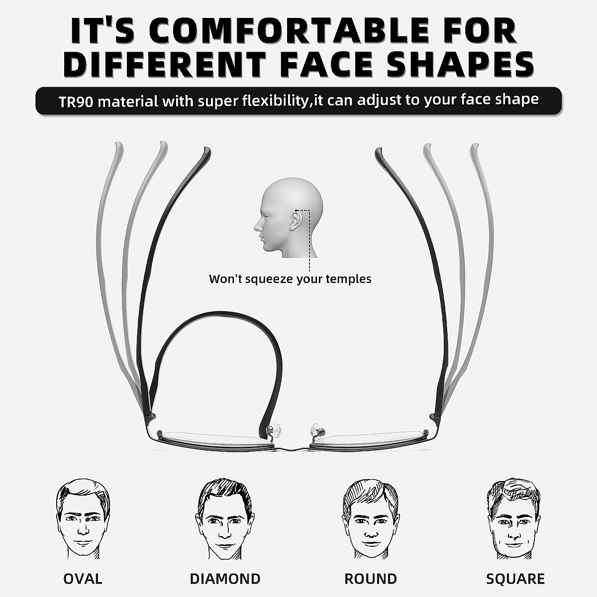 LADEESSE 3-Pack Reading Glasses Blue Light Blocking, TR90 Reading Glasses for Women Men Anti Glare Filter Lightweight Eyeglasses (3-Pack Black, 2.5)