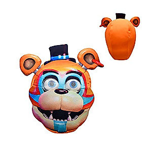 Kids Bear Costume Halloween Security Music Game Bear Costume 5 Night Character Bear Cosplay Outfit Scary Music Five Night's Game Fancy Jumpsuits Funny Dress Party Role Play Costume with Mask Gloves
