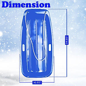 Slippery Racer Downhill Sprinter Flexible Kids Toddler Plastic Cold-Resistant Toboggan Snow Sled with Pull Rope and Handles -35 Inch (BLUE)