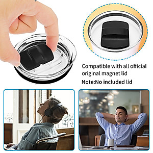 2PCS Magnetic Slider Replacement For Yeti Magnetic Lids No Spil Lids Covers Top Magnetic Sliders For 10 Oz 14 Oz 16 Oz 20 Oz 26 Oz 30 Oz (2black)