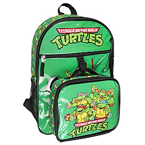 Nickelodeon Teenage Mutant Ninja Turtles Team Leonardo Raphael Donatello Michelangelo 5 PC Backpack Lunchbox Icepack Water Bottle