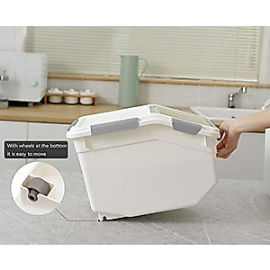 LISM 2 Pack Food Storage Container with Scoop,Large Airtight Pet Food Container for Dog Treats Rice, Cat Dry Food Bin,Baking Supplies,Flour,Rice,Kitchen Pantry Cereal(10 LB)