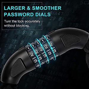 UBULLOX Bike Chain Lock 3FT Bike Lock 5-Digit Combination Bike Lock Anti-Theft Bicycle Lock 6mm Thick Resettable Bike Lock Chain for Bicycle, Motorcycle, Scooter, Gate, Fence