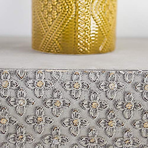 American Art Decor Rustic Wood Embossed Floral Floating Wall Shelf - Greywashed (36 x 9)