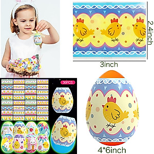 Wittocs 36 Pcs Easter Egg Wrapper Luminous Eggs Film Shrink Wraps for 2.4in Easter Eggs Chicken Bunny Egg Sleeves Decorations, New Cute Easter Egg Arounds
