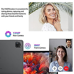 OSCAL Tablet 10.1 Inch 7GB RAM 64GB ROM 1TB, 2023 Latest PAD70 Android 12 Tablet with 13MP Dual Camera, WiFi, BT5.0, 1280x800 IPS HD Touch Screen,6580mAh GPS Tablets (Grey)