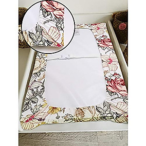 Baby Floral Diaper Changing Pad Cover Cradle Mattress Sheets, Infant Stretchy Fabric Changing Table Cover Changing Mat Cover Baby Nursery Diaper Changing Pad Sheets (Floral)