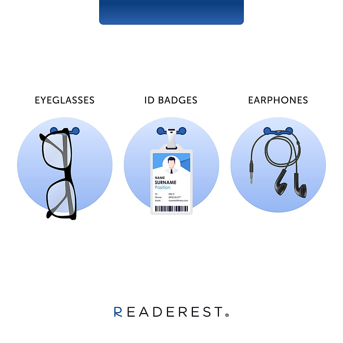 Readerest Stainless Magnetic Eyeglass Holder - ID Badge Accessory with Swarovski Crystal - Ideal for Daily Wear, Holds Glasses Safely - Easy-to-Use and Strong Neodymium Magnets - Multipack (4-Pack)