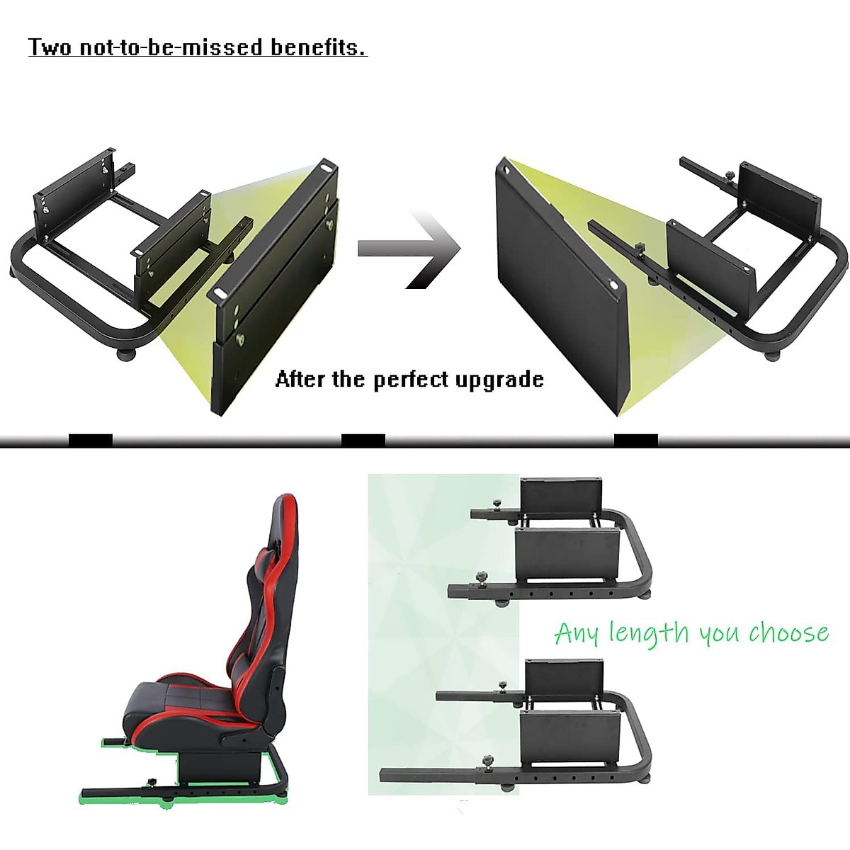 Anman PRO Rear Half of Seat Bracket - Racing Wheel Stand Accessories (Only Fits Racing Stand)