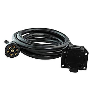 Leisure Cords 7-Way Trailer Extension Cord Wire 8 Ft - 7 Pin Connector Plug for RV Trailer, Caravan, 5th Wheel to Truck or Van - Heavy Duty & Weatherproof (8-Feet)