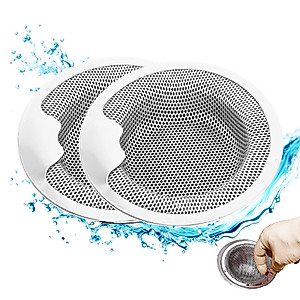 JATYP 2 Pack Kitchen Sink Strainer Stainless Steel with Upgraded Handle, Strainer for Most Sink Strainer Kitchen Drain,Anti-Clogging Drain Basket Collector