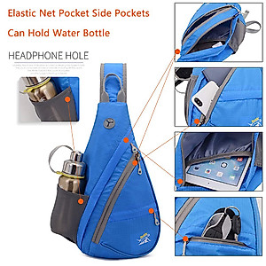 RedsGirl Outdoor Lightweight Waterproof Sling Backpack - Crossbody Shoulder Chest Bag Hiking Daypacks for Men Women Teens Kid, Black