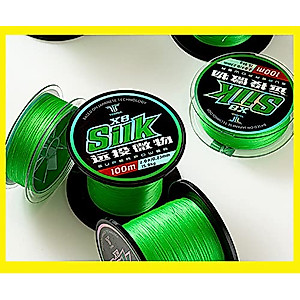 Green Braided Fishing Line, Highly Abrasion Resistant Braided Lines, Thin Diameter, Zero Stretch, Zero Memory, Easy Casting, Great Knot Strength, Color Fast (110YDS- 0.25mm -39LB)