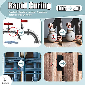 Epoxy Putty, 200g Epoxy Wood Filler, 2 Part Epoxy Metal Putty, Plastic, Glass, Ceramic Sink Crack Repair for Fast Repair and Bonding, Heat Resistant & Waterproof (Brown)