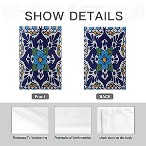 Double-sided garden flag Talavera Mexican Tile Outdoor Flag Garden Flag Yard Outdoor Decoration （12×18in）.