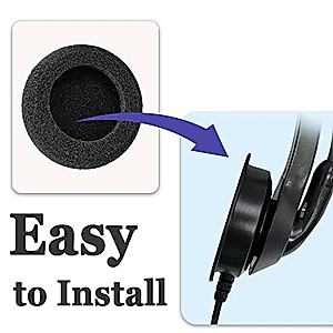 Plantronics Headset Ear Cushions Replacement Foam Ear Pads for Plantronics HW251N HW261N HW510 HW520 Blackwire C320 3210 3220 3320 Jabra PRO 920 Biz 2300 GN2000 Headphones (4 Pack)