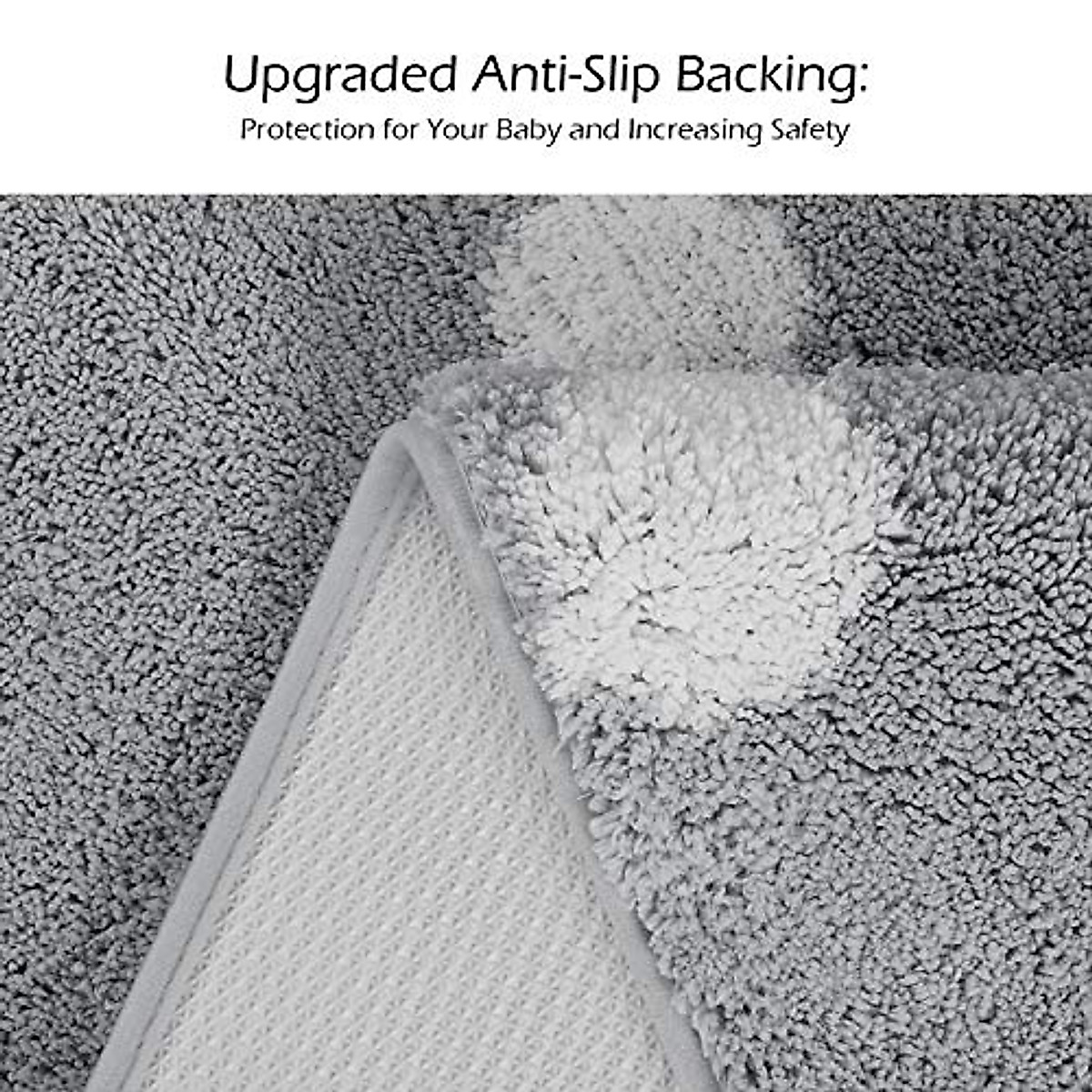 LIVEBOX Polka Dots Area Rugs, 3’x 5’ Kids Play Mat Soft Plush Baby Crawling Mat Non-Slip Throw Carpet for Teen Girl Living Room Bedroom Playroom Nursery Decor Best Shower Gift (Gray)