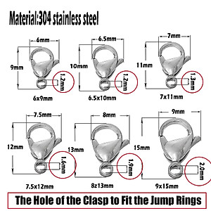 300pcs Mix 8mm 9mm 10mm Stainless Steel Thick Strong Rings Jump Rings Connector Rings for Jewelry Making Necklaces Bracelet Earrings Keychain DIY Craft (M536)