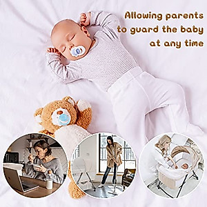 67i Baby Bassinet Portable Folding Rocking Bassinet for Baby 2-in-1 Rocking Cradle Quick-Fold Bassinet for Newborn Infant Crib Toddler Bassinet with Storage Basket and Travel Bag (Deep Khaki)