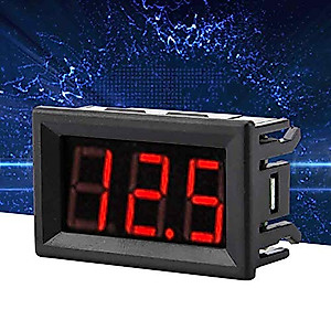Digital Voltmeter, 3 Wire LED Panel Digital Display Voltage Meter with Reverse Protection DC 0-100V Red Blue Green Yellow(Red)