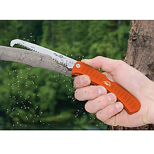 Outdoor Edge 4.5" Flip N' Zip Saw - Lightweight Folding Aluminum Handle Outdoor-Hunting Saw with 65Mn Spring Steel Blade and Triple Ground Saw Teeth for Bone and Wood with Nylon Sheath