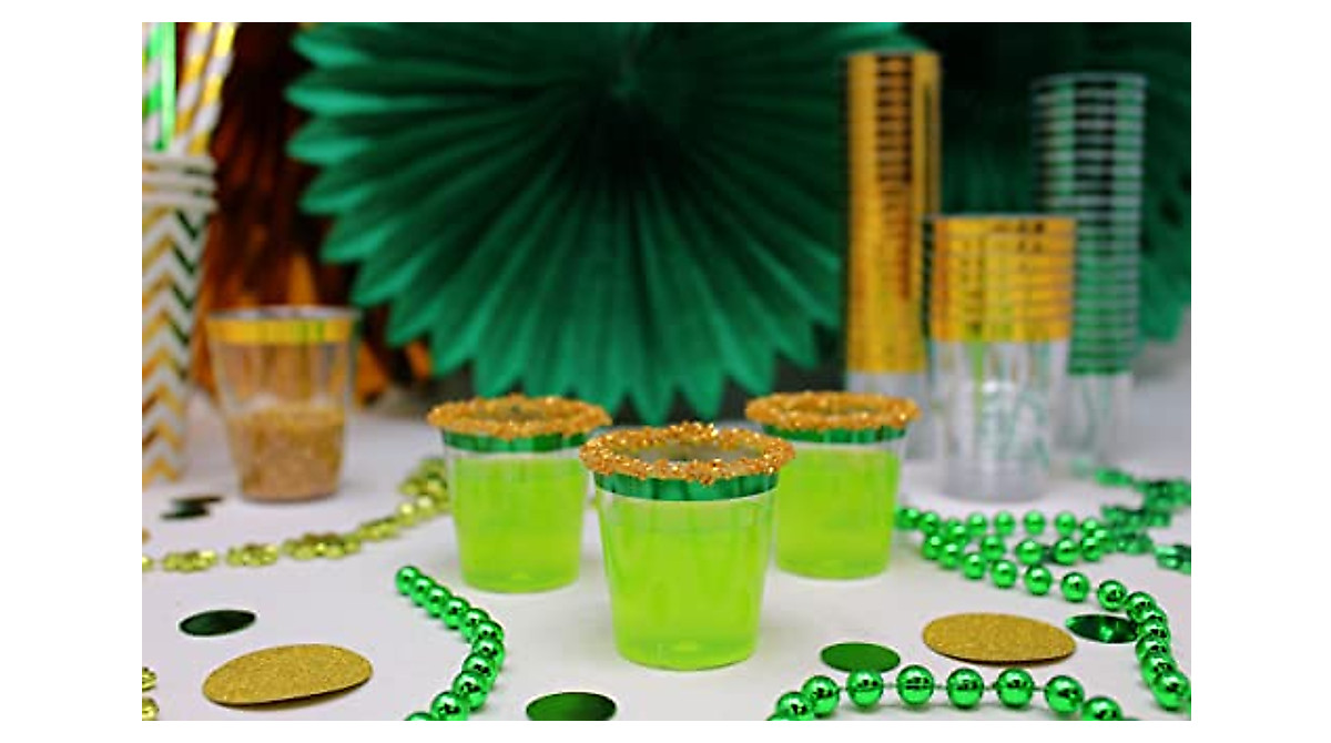 Elegant Gold Rim Plastic Shot Glasses - 120 Pcs for Parties