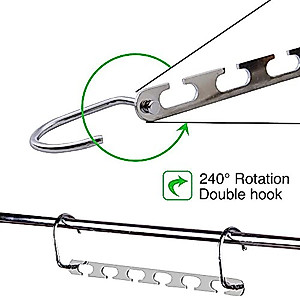 TOPIND Metal Magic Hangers Space Saving Hangers 12-Holes Closet Storage Organization, Stainless Steel Magic Multifunctional Hanger for Wardrobe Heavy Clothes Pack of 4/6/8/10