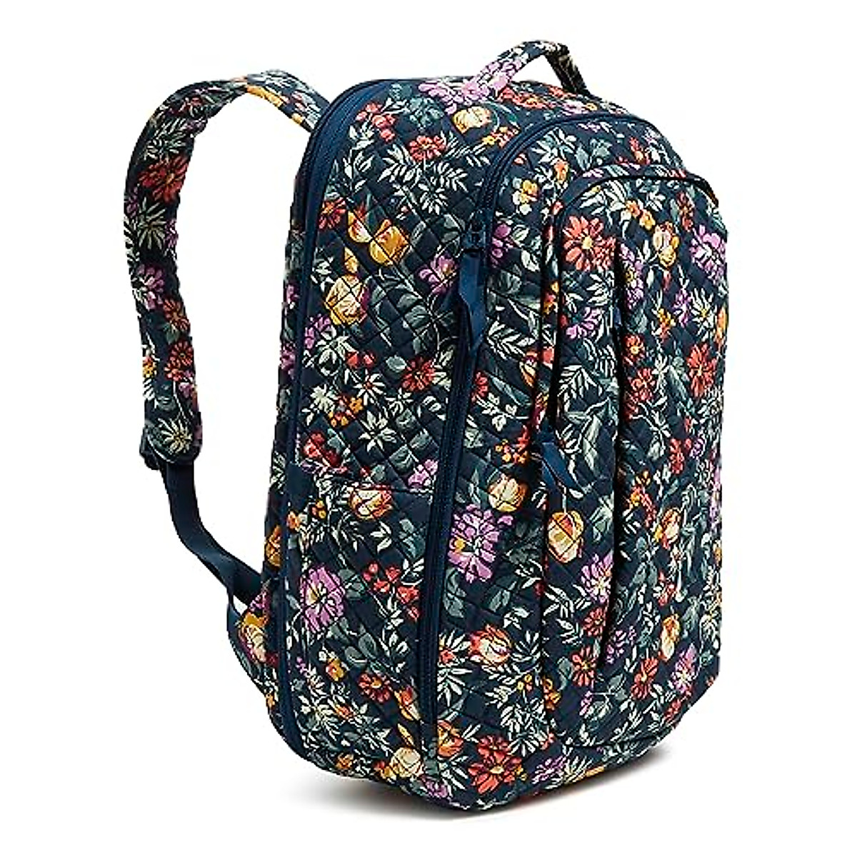Vera Bradley Women's, Cotton Large Travel Backpack Travel Bag, Fresh-cut Floral Green, One Size