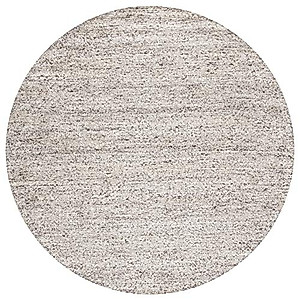 SAFAVIEH Himalaya Collection 6' Round Brown HIM153T Handmade Premium Wool & Viscose Area Rug