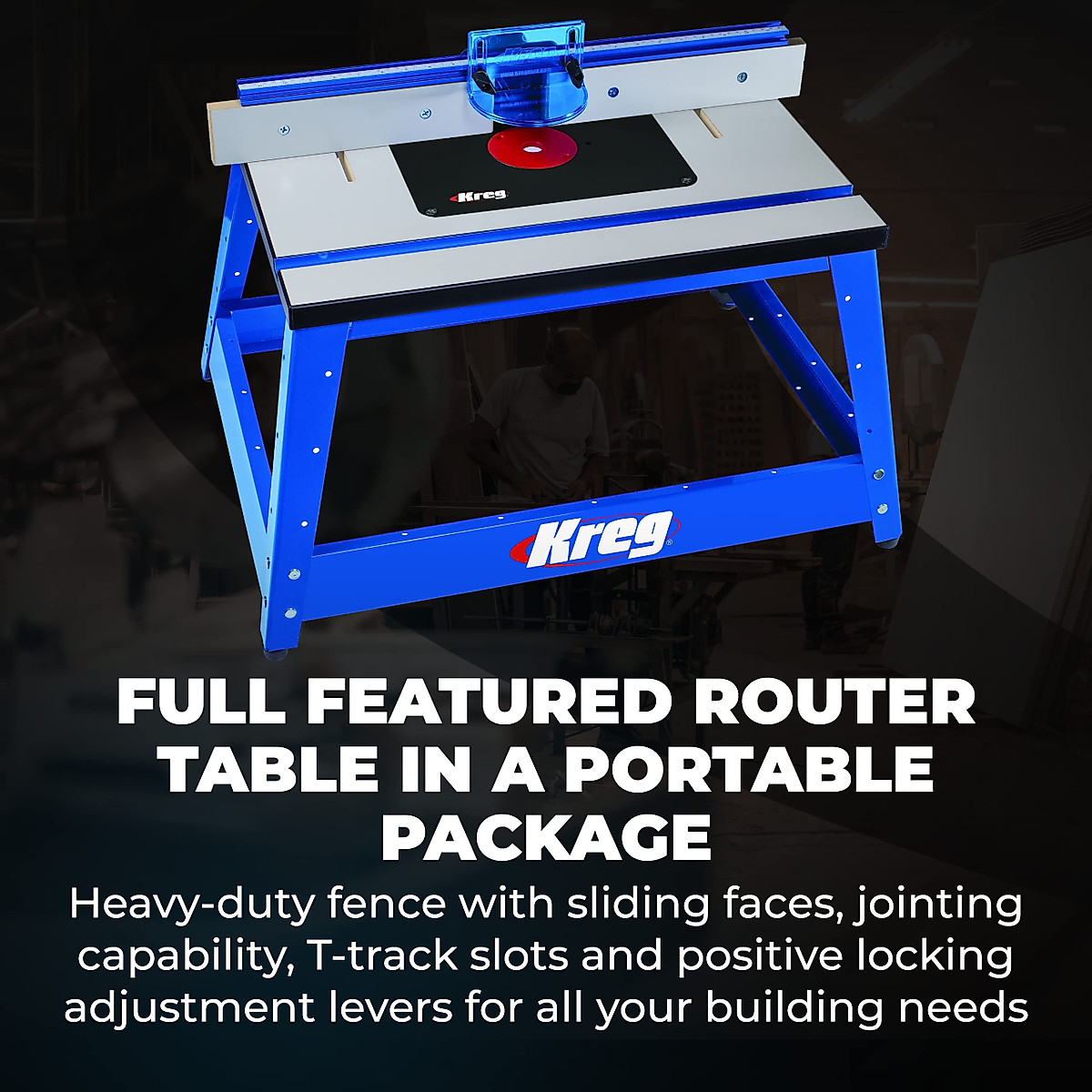 Kreg PRS2100 Bench Top Router Table - Full Size Portable Router Table - Workshop Router Table - Workbench Accessory - Holiday Home Improvement Gifts for Him