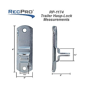 RecPro Trailer Cam-Action Hasp Lock Mechanism | Enclosed Trailer Door Latch | Made in USA (2)