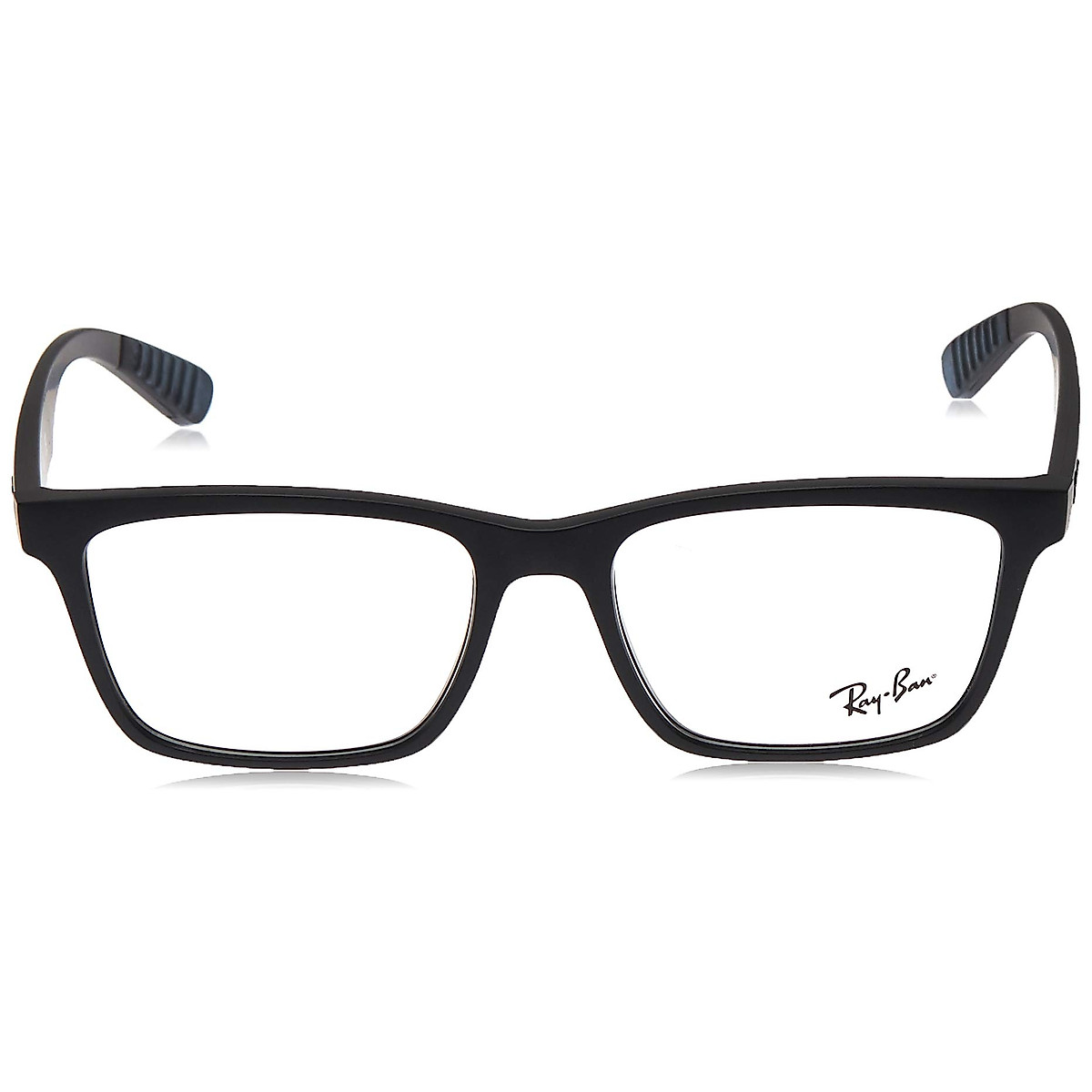 Ray-Ban RX7025 Square Prescription Eyeglass Frames, Matte Black/Demo Lens, 53 mm