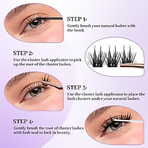 384 Pcs Cluster Lashes, Melakia 2 Style DIY Eyelash Extensions Mix 10-16mm, Thin Band Lash Clusters, Mega Soft Individual Cluster Lashes at Home （Wispy and Natural D Mix 10-16mm）