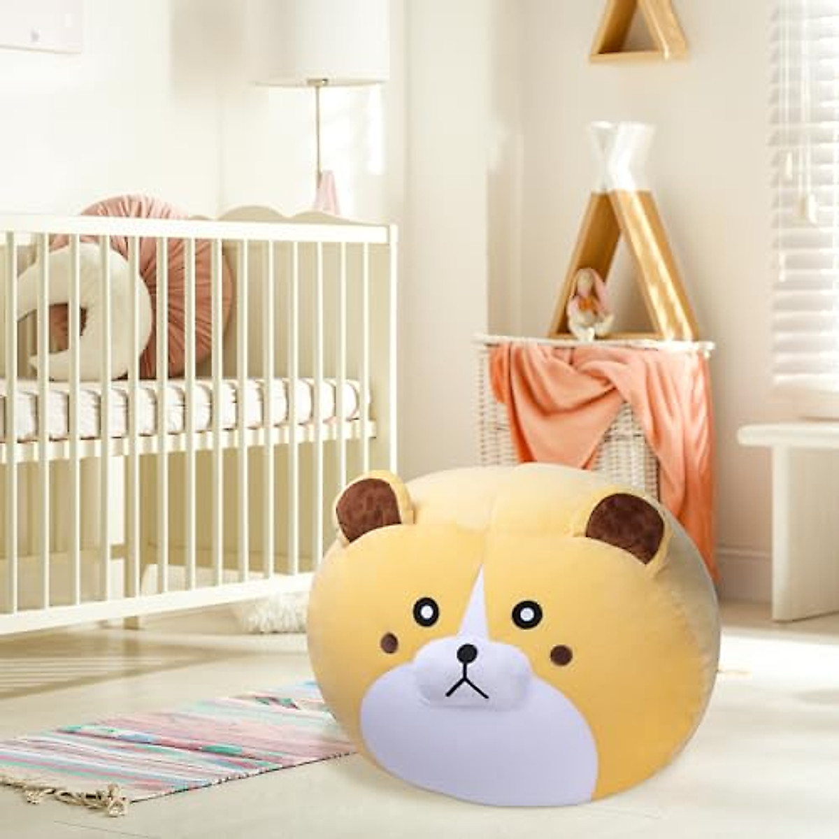 Kids Bean Bag Chair Stuffed Animal Toy Storage Bag for Kids,X-Large Extra Soft Boys Girls Toys Storage Bags,Storage Organizer Beanbag Chairs with Zipper, 33×27×17 Inch Dog (Cover Only)