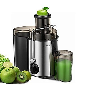 Juicer Machines, HOUSNAT Juicer Whole Fruit and Vegetables with 3-Speed Setting, Upgraded Version 400 W Motor Quick Juicing, Cleaning Brush and Juicing Recipe Included