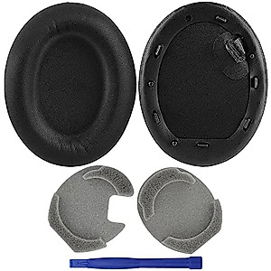 WH-1000XM4 Ear Pads for Sony Headphones, BUTIAO Replacement Earpads Ear Cups Cushion Muffs Repair Parts for Sony WH 1000XM4 Over-Ear Headphones with Protein Leather Noise Isolation Memory Foam - Black