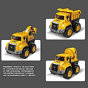 QUQUTWO Fire Truck Set Excavator Ladder Fire Truck Garbage Truck Great Alloy Non-Toxic ABS Birthday Gifts for Children Rubbish Truck